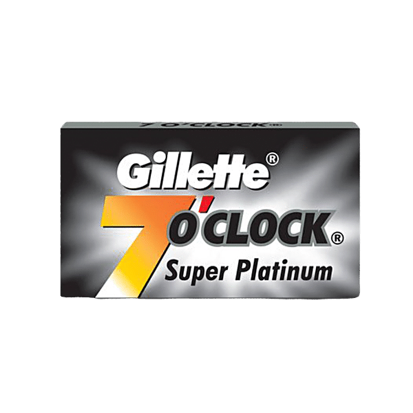 Gillette - 7 O'clock Black Super Platinum Double Edge Razor Blades - 5 ...