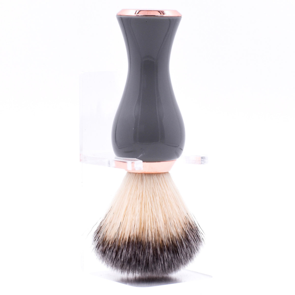 Parker - Gray & Rose Gold Handle Synthetic Shave Brush & Stand | Free ...