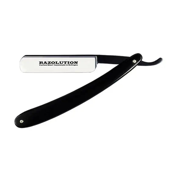 Razolution - 5/8" Carbon Steel Straight Razor - Black Celluloid Scales ...