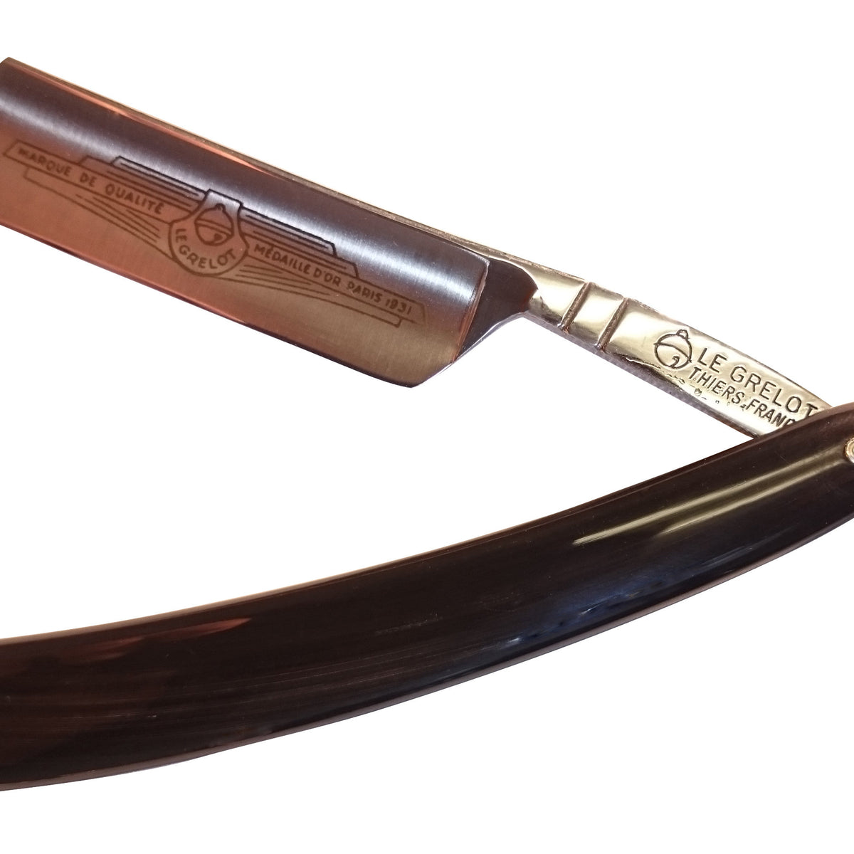 Thiers-Issard - 6/8 Straight Razor Le Grelot with Black Horn Handle ...