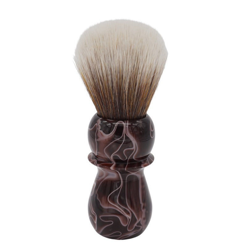 AP Shave Co. 24mm Synbad Bulb Synthetic Mocha Brown Swirl Shaving Brus ...