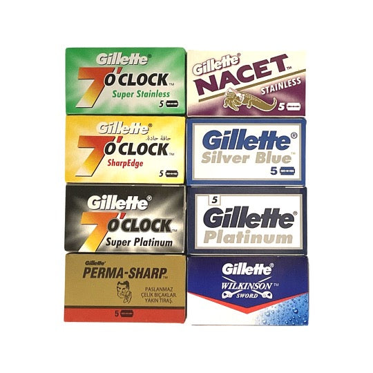 Gillette Double Edge Razor Blade Sample Pack - 40 Gillette Blades – The ...